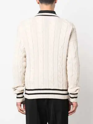 Aspesi Stripe-detail Cable-knit Jumper