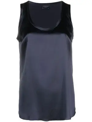 Brunello Cucinelli Sleeveless Silk-blend Tank Top - Blue