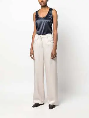 Brunello Cucinelli Sleeveless Silk-blend Tank Top - Blue
