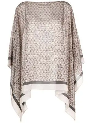 Brunello Cucinelli Geometric-pattern Silk Tunic