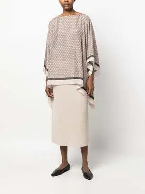 Brunello Cucinelli Geometric-pattern Silk Tunic