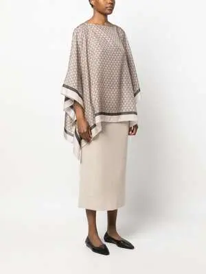 Brunello Cucinelli Geometric-pattern Silk Tunic
