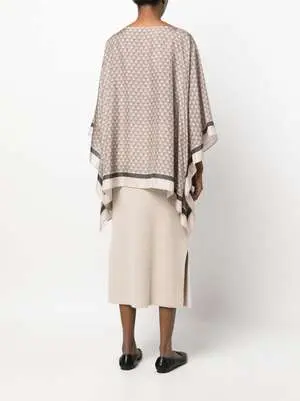 Brunello Cucinelli Geometric-pattern Silk Tunic