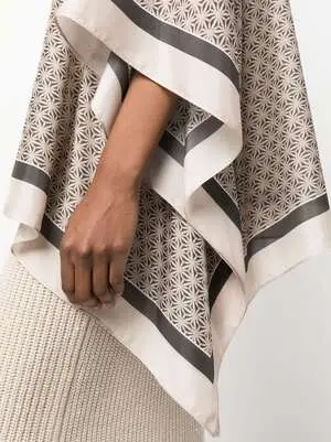 Brunello Cucinelli Geometric-pattern Silk Tunic