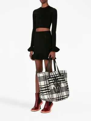 JW Anderson Ruffled-cuffs Cropped Knit Top