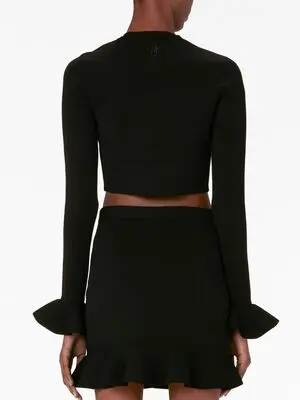 JW Anderson Ruffled-cuffs Cropped Knit Top