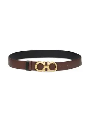 FERRAGAMO Reversible Gancini Belt - Brown