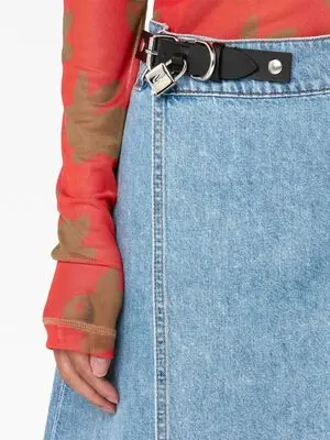 JW Anderson Padlock Mini Denim Skirt - Blue