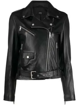 ARMA Zip-up Leather Biker Jacket