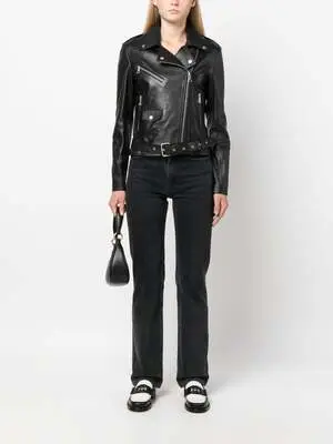 ARMA Zip-up Leather Biker Jacket