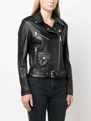 ARMA Zip-up Leather Biker Jacket