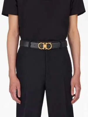 FERRAGAMO Gancini Reversible Belt - Black