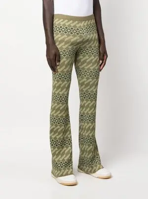 Acne Studios Geometric-print Straight-leg Trousers