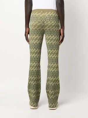 Acne Studios Geometric-print Straight-leg Trousers