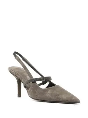 Brunello Cucinelli Monili-chain Slingback Pumps