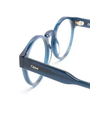 Chloé Logo-print Round-frame Glasses