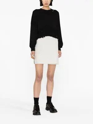 Marni Distressed Cropped Jumper - Black