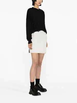 Marni Distressed Cropped Jumper - Black