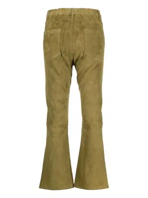 PAULA Flared Suede Trousers - Green