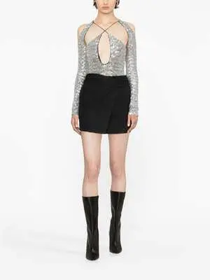 Attico Zane Sequin Top - Silver