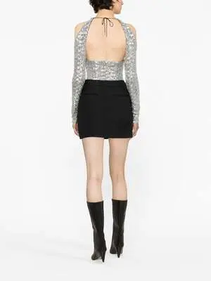 Attico Zane Sequin Top - Silver