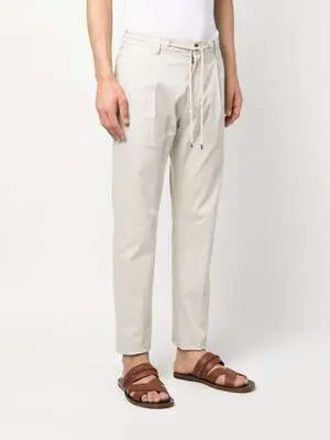 MOORER Anton-we Drawstring Tapered Trousers - Neutrals