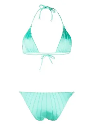 NOIRE SWIMWEAR Gathered Bikini Set - Blue