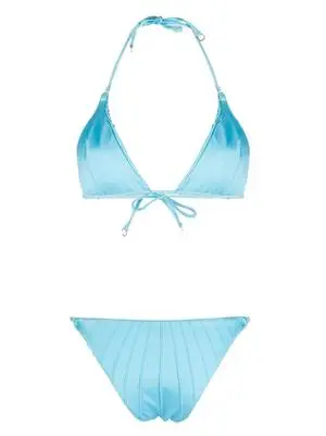 NOIRE SWIMWEAR Gathered Bikini Set - Blue