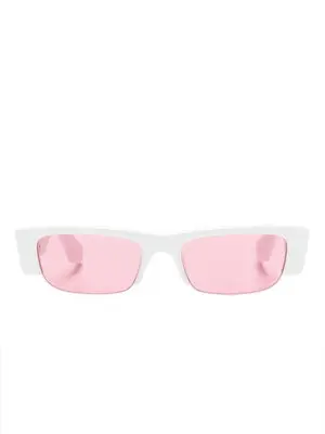 Alexander McQueen Graffiti Slashed Sunglasses - White