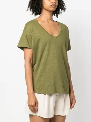 PAULA U-neck Linen T-shirt