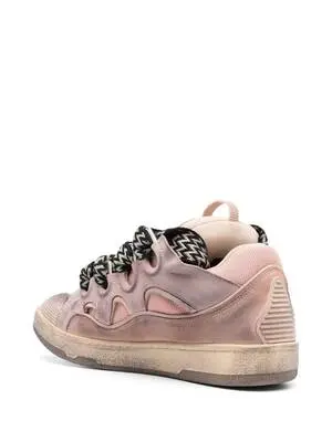 LANVIN Curb Chunky Leather Sneakers - Pink