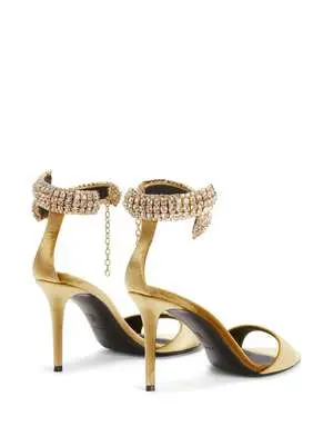 GIUSEPPE ZANOTTI Intriigo Bijoux Velvet Sandals - Gold