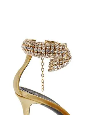 GIUSEPPE ZANOTTI Intriigo Bijoux Velvet Sandals - Gold