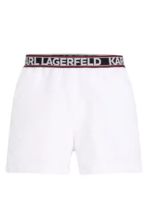 Karl Lagerfeld Essential Logo-print Swim Shorts - White