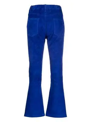 PAULA Flared Suede Trousers - Blue
