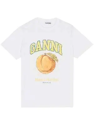 GANNI Logo-print T-shirt - White