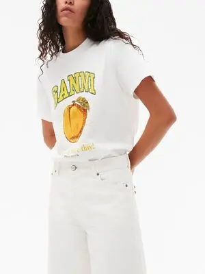 GANNI Logo-print T-shirt - White
