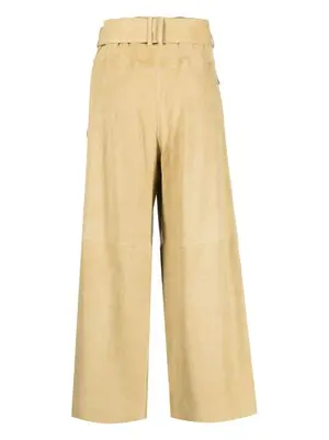 PAULA Wide-leg Suede Trousers - Neutrals