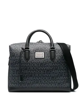 Dolce & Gabbana Logo Print Laptop Case - Black