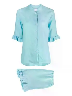 Sleeper Ruffed Inen Ounge Suit