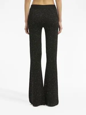 Palm Angels Logo-print Flared Trousers - Black