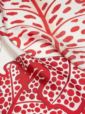 FERRAGAMO Foliage-print Silk Foulard Scarf - Neutrals