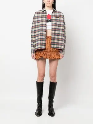 Dsquared2 Pleated Drawstring Miniskirt
