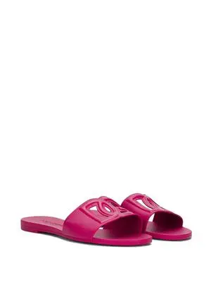 Dolce & Gabbana Bianca Dg-logo Slides - Pink