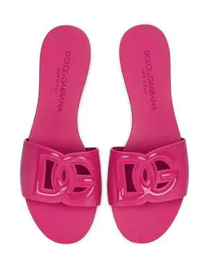 Dolce & Gabbana Bianca Dg-logo Slides - Pink