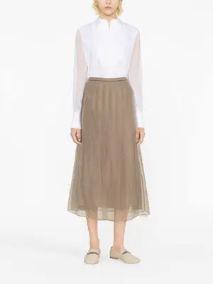 Brunello Cucinelli Monili-embellished Long-sleeve Shirt