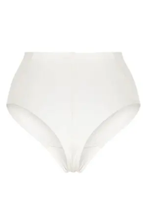 Spanx Satin-finish High-waist Thong - White