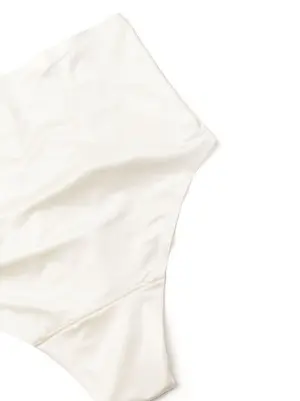 Spanx Satin-finish High-waist Thong - White