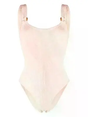 Hunza G Domino Ribbed One-Piece Neutrals