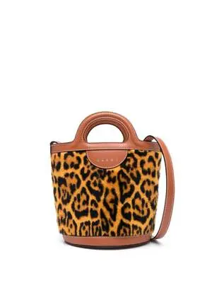Marni Mini Tropicalia Leopard-print Bucket Bag